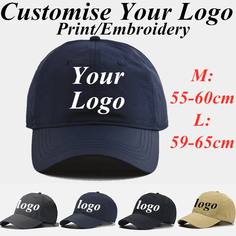 Custom-Logo-Quick-Dry-Baseball-Caps-Men-Women-L-Size-Adjustable-Visor ...