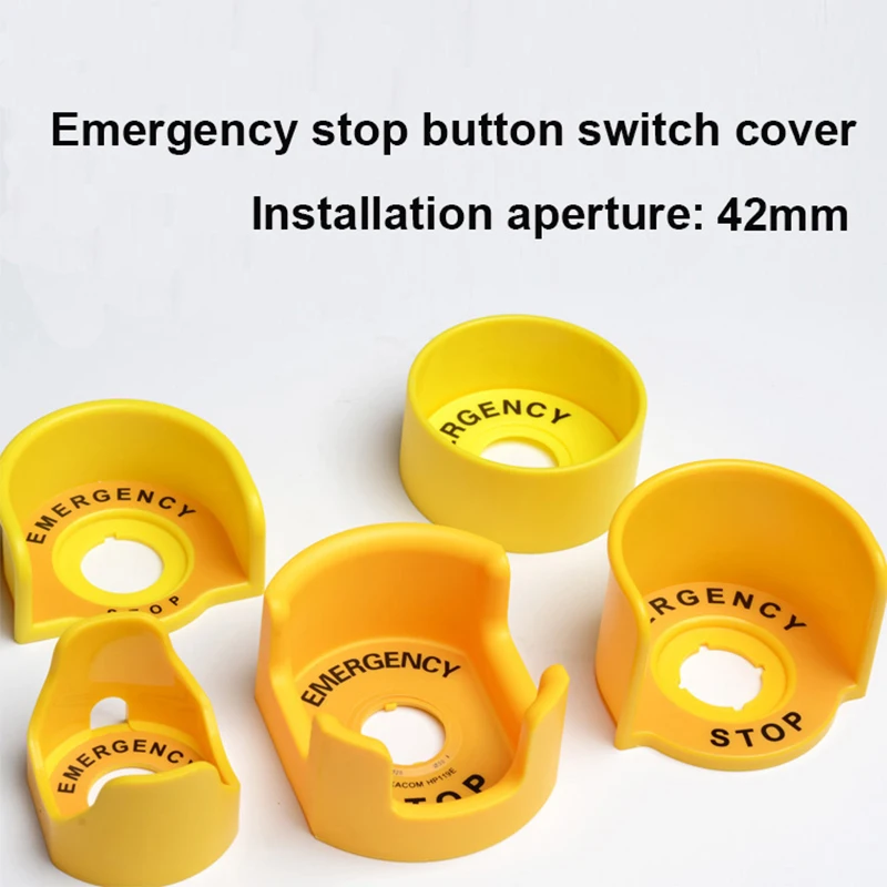 Yellow-22mm-Emergency-Stop-Button-Protection-Cover-Button-Switch ...