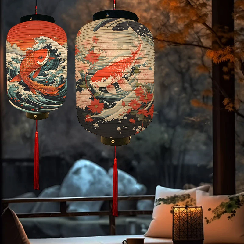 20x45cm-Japanese-Kimono-Koi-Art-Pattern-Paper-Lantern-Ukiyo-e-Izakaya ...