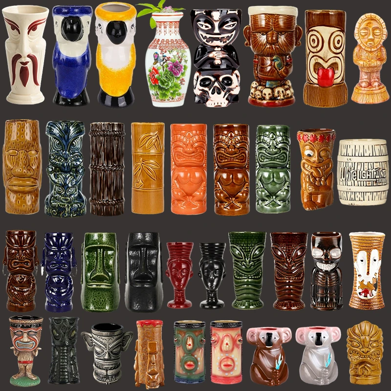 Ceramic Tiki Mug Creative Porcelain Beer Wine Mug Cup Bar Tool - Mugs ...