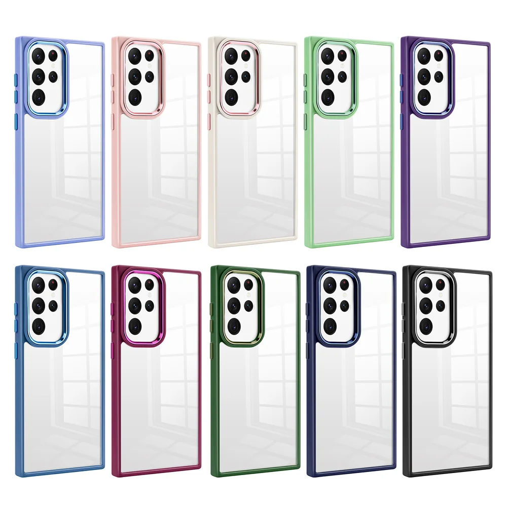 Para samsung s23 ultra caso protetor de câmera de metal de luxo caso ...