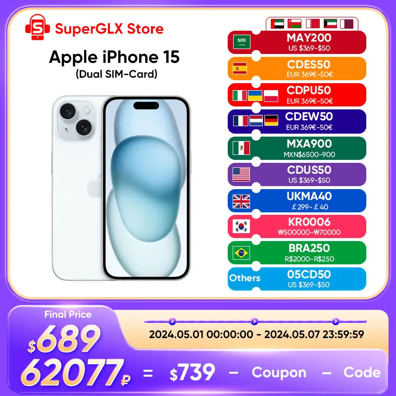 Apple-iPhone-15-A3092-iOS-17-Apple-A16-Bionic-Super-Retina-XDR-OLED ...