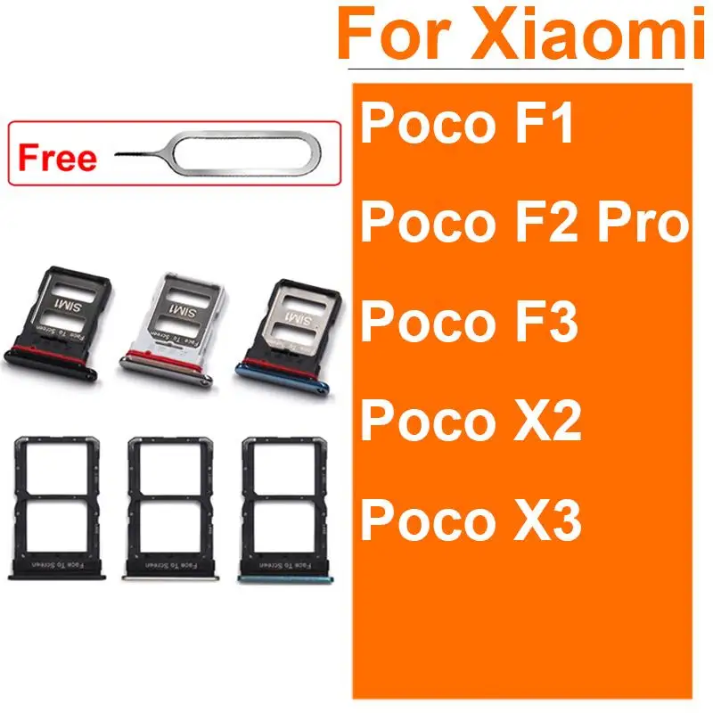 Sim-Card-Tray-Slot-For-Xiaomi-Pocophone-F1-F2-Pro-F3-X2-X3-SIM-Card ...