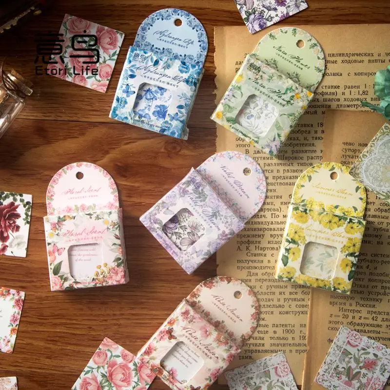 48-Pcs-Flower-Paper-Stickers-Set-Spring-Flower-Floral-Lable-Stickers ...