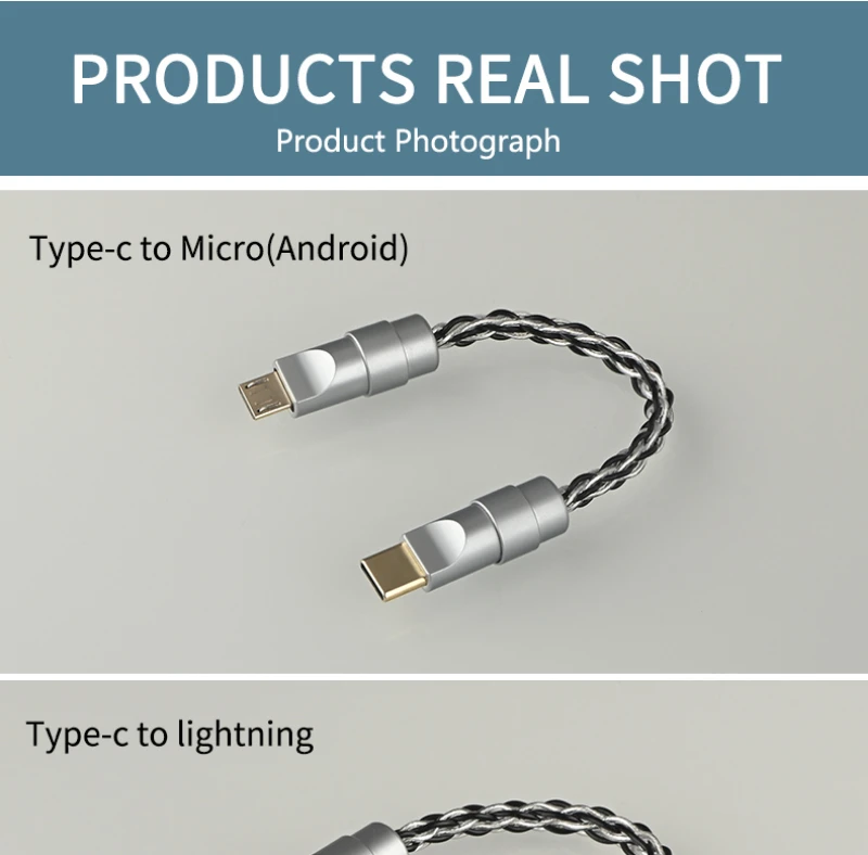 Type C To Lightning & Micro Cable OTG Decoding Audio Conversion Dara L ...