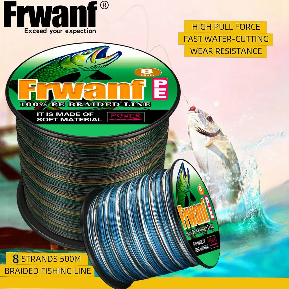 Frwanf-Japan-8X-8-Strands-Braided-Fishing-Line-500M-Camo-Braid-Line ...