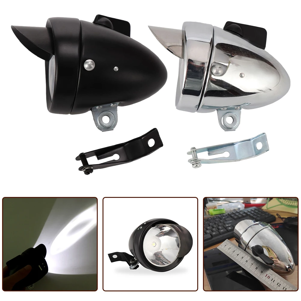 1Pc Classical Chrome Vintage Bicycle Bike LED Light Headlight Front ...