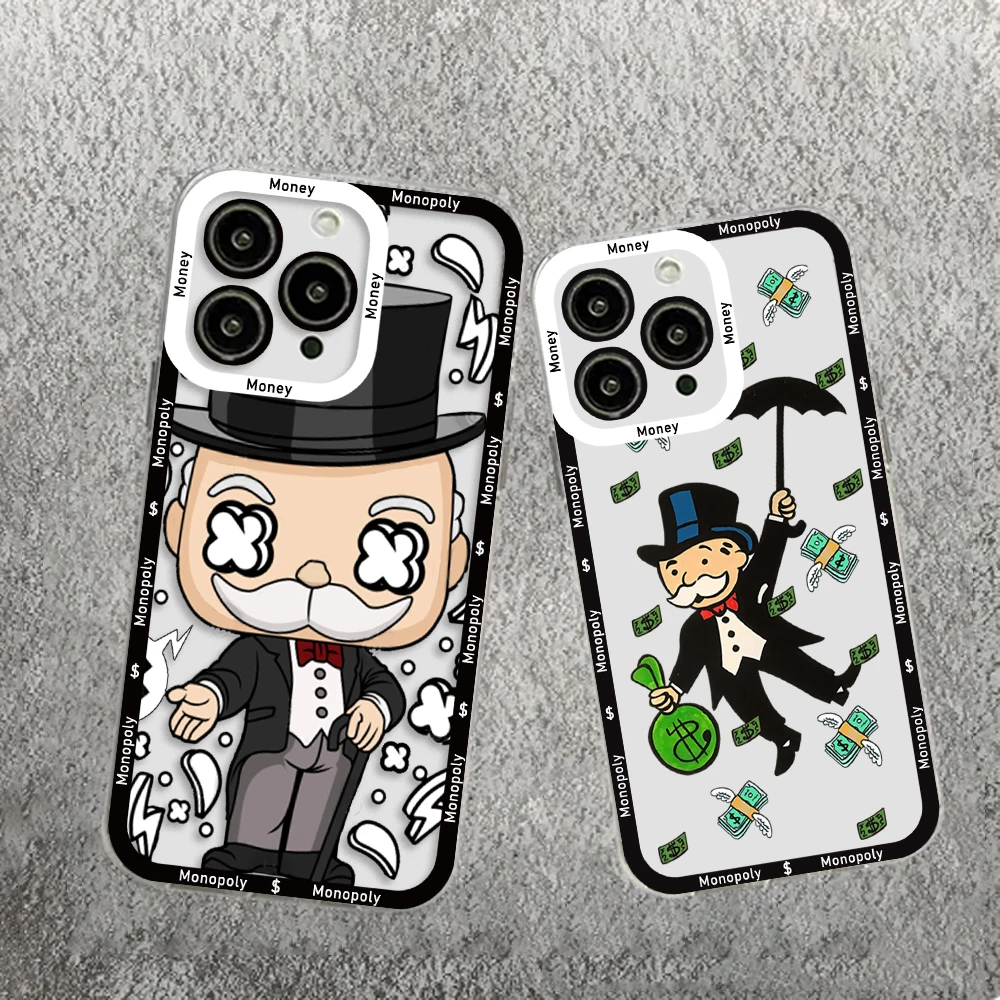 Cartoon Dollar Money Monopolys Phone Case For iPhone 15 14 13 12 11 ...