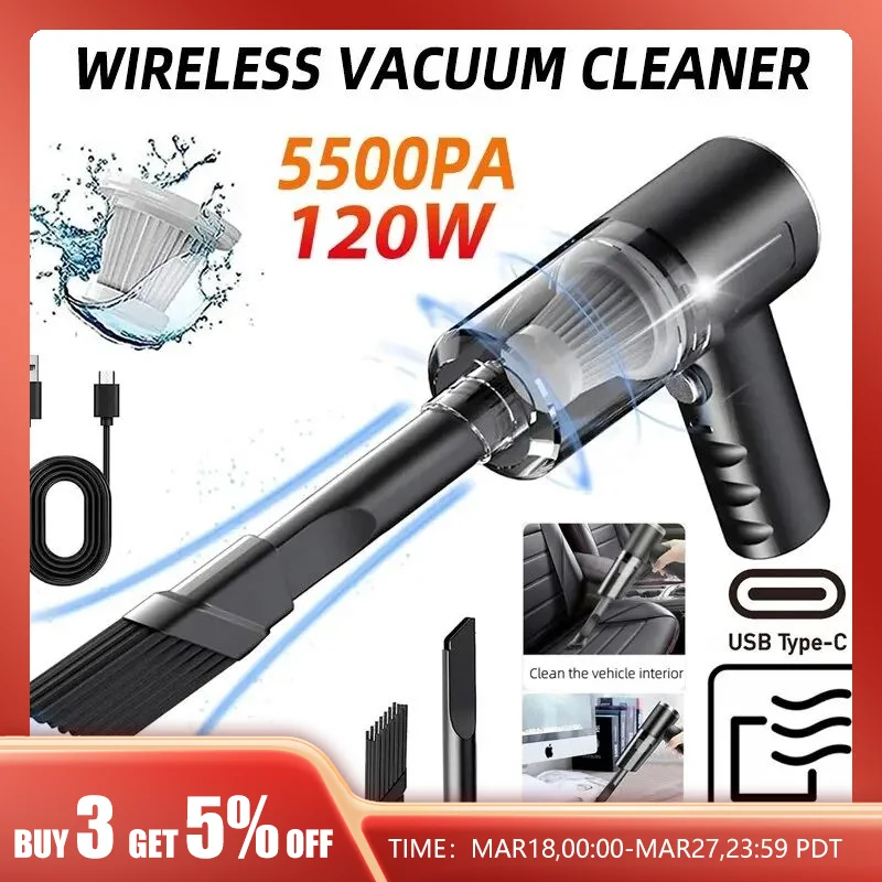 PCMOS-1PC-Wireless-Vacuum-Cleaner-Dual-Use-for-Home-and-Car-120W-High ...