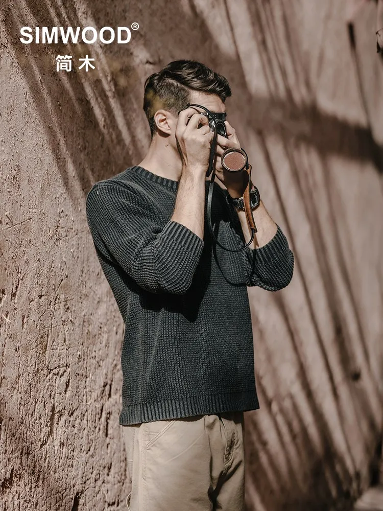 SIMWOOD-2024-Autumn-Winter-New-Oversize-Washed-Vintage-Sweater-Men ...
