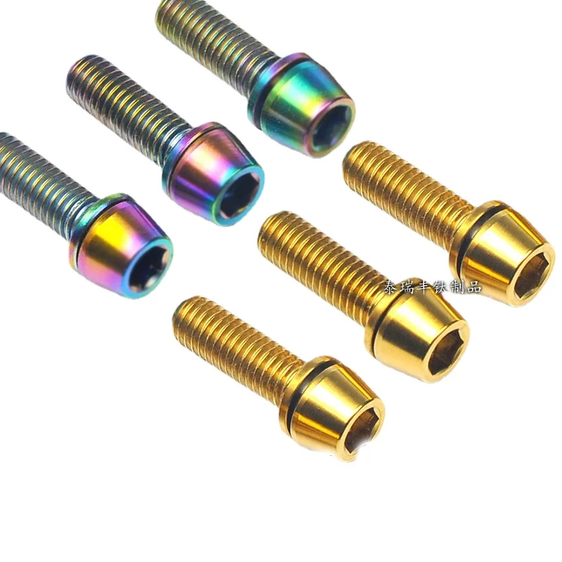 8mm-Head-Various-Color-M5x16-18-20mm-TC4-GR5-Titanium-Alloy-Cone-Head ...