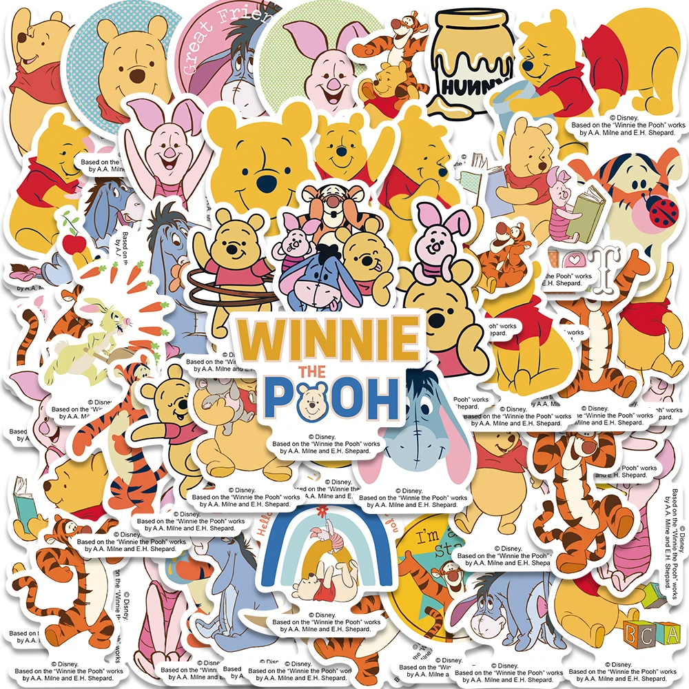 50PCS-Disney-Cartoon-Winnie-The-Pooh-Stickers-Pooh-Bear-Piglet-Tigger ...