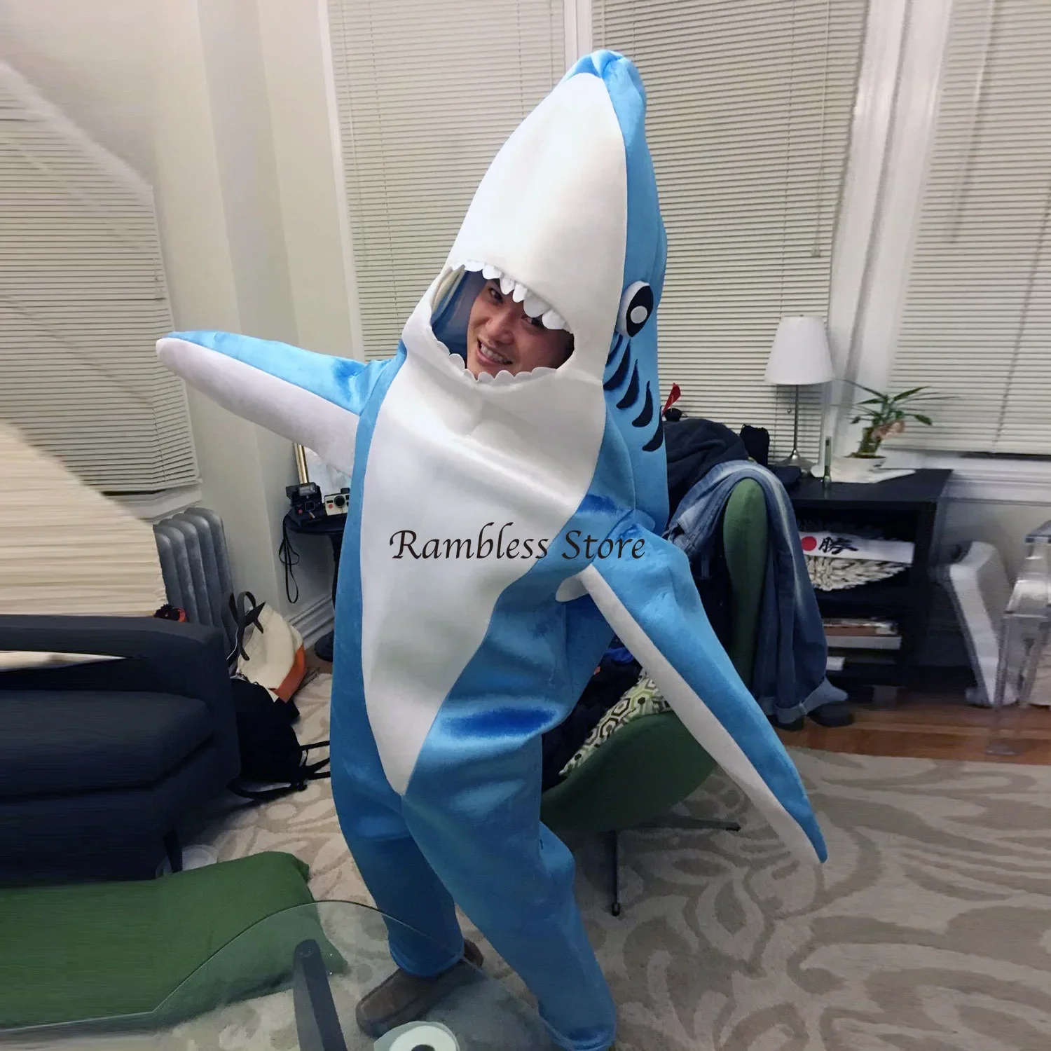 Adults Kids Blue Sharks Cosplay Costumes for Halloween Purim Events Cos ...