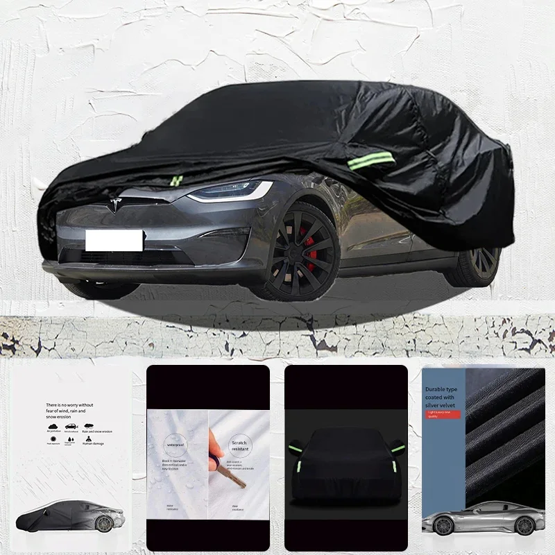 For-Tesla-Model-x-Anti-UV-Sun-Shade-Rain-Snow-Resistant-Black-Cover ...