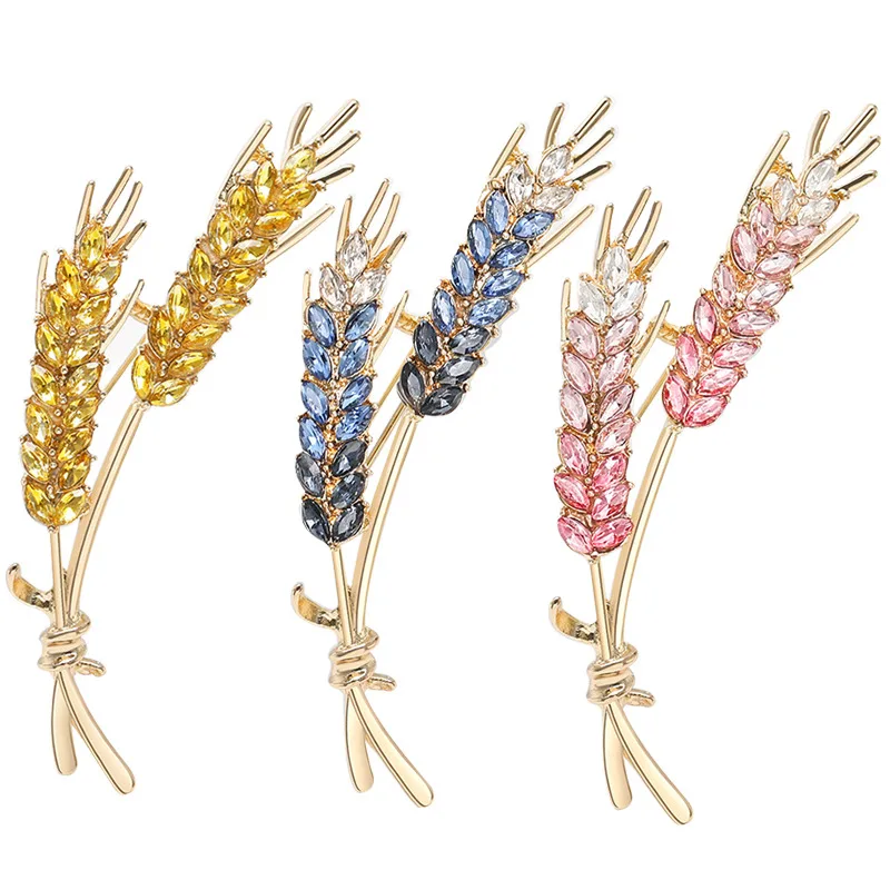 Women-Brooches-Korean-Fashion-3-Colors-Rhinestone-Ear-of-Wheat-Lapel ...