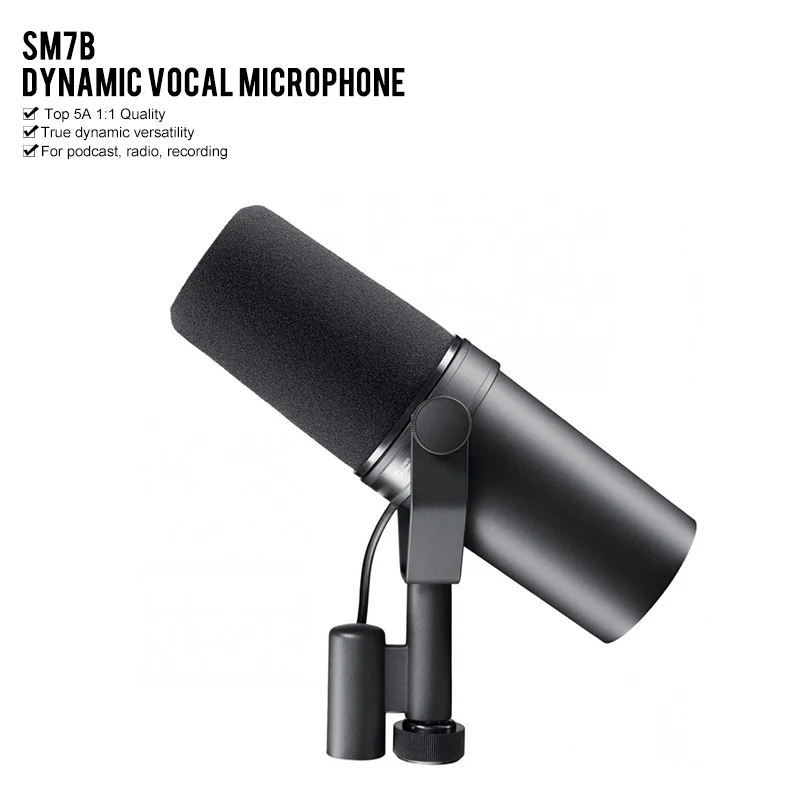 USB/XLR 다이나믹 마이크 SM7B 카디오이드 보컬 마이크, 스튜디오 SHURE 라이브 스테이지 녹음 pc용 선택 가능한 ...