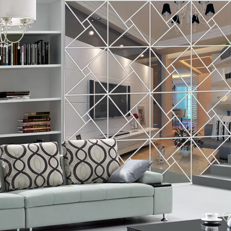 4Pcs-3D-Square-Mirror-Stickers-Self-Adhesive-Wall-Paste-Acrylic-DIY ...