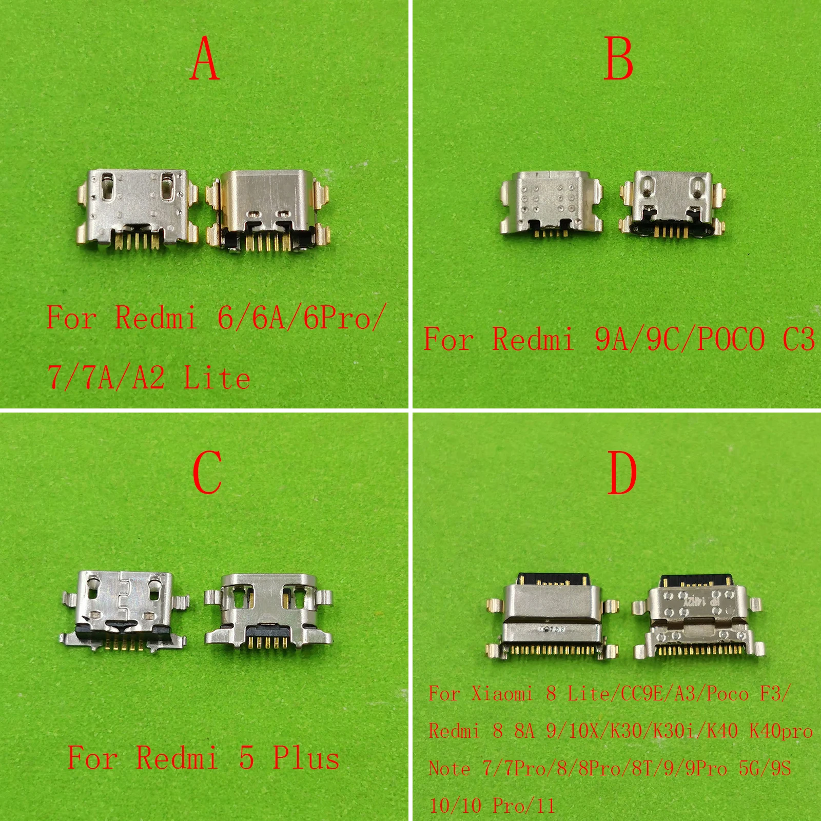 50pcs USB Charging Port For Xiaomi 8 Lite/A3/C3 Redmi 6A 9A 9C 7A/Note ...