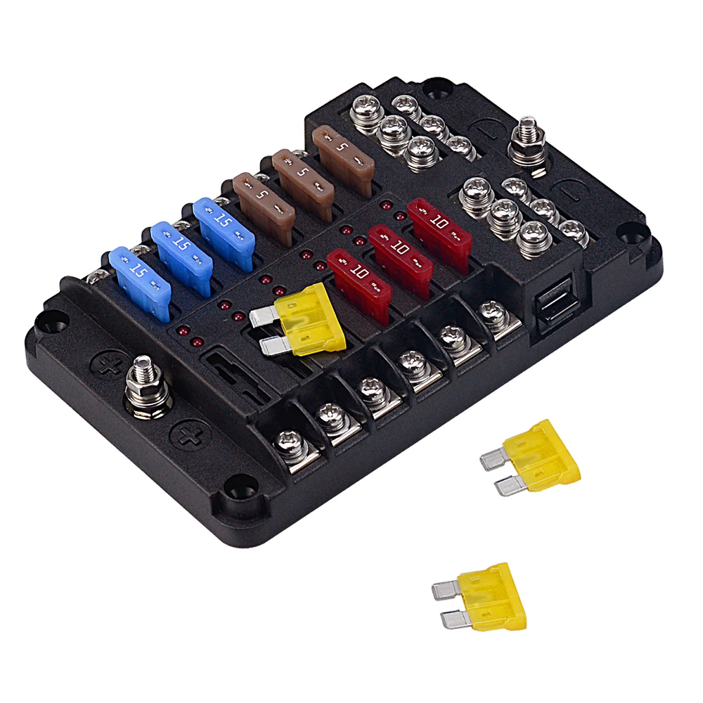 Generic 12 Volt Fuse Block, Marine Boat Fuse Block Waterproof 12 Way ...