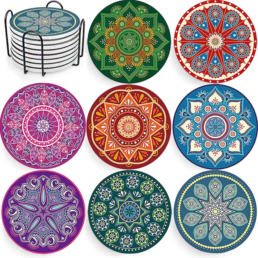 8Pcs-Set-Cork-Coaster-Set-Anti-Slip-and-Anti-Scald-Beverage-Ceramic ...