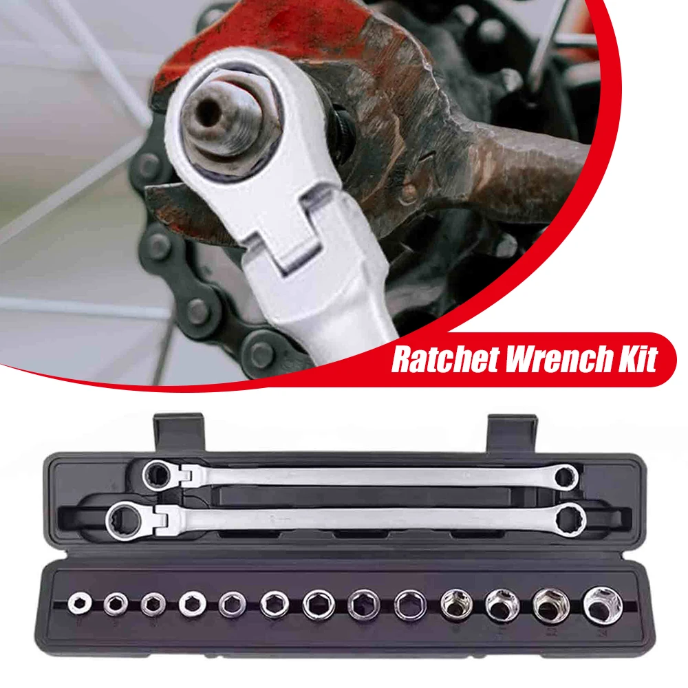 Kit-Chave-Catraca-Ajust-vel-A-o-Cromo-Van-dio-Spanner-Set-Ferramentas ...