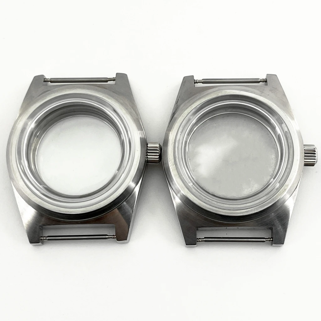 38mm-Silver-Watch-Case-Solid-Glass-Bottom-Cover-Convex-Glass-Watch-Case ...