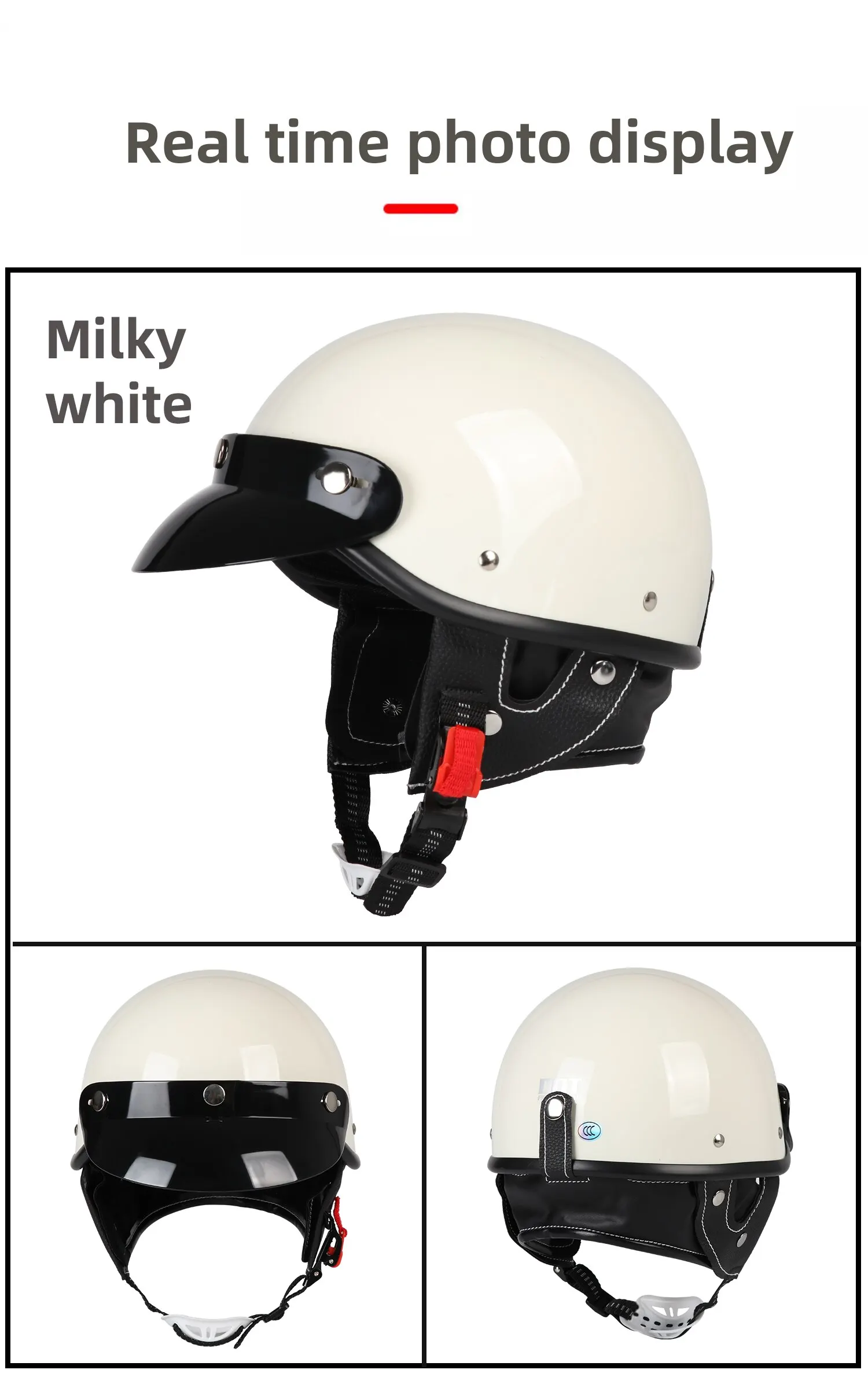 Demi-casque de moto - Harley - Parade - Rétro - Mixte - Été - Sécurité ...
