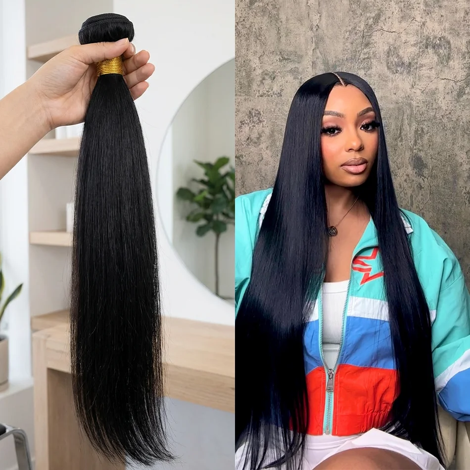 Extensiones de cabello humano 100% crudo peruano liso de hueso de 28 30 ...