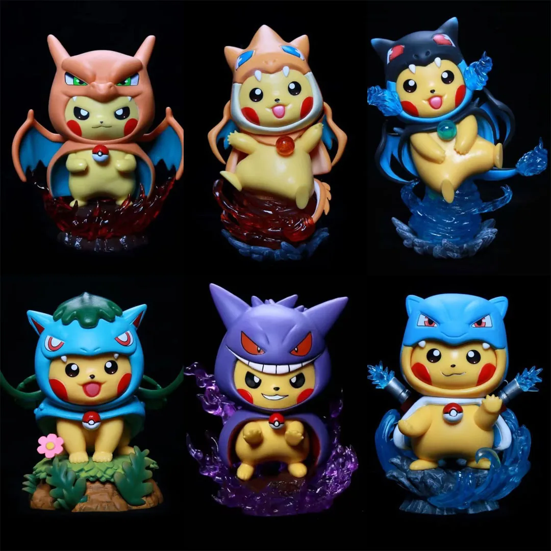 13CM-Pokemon-Pikachu-Figures-Cosplay-Bulbasaur-Gengar-Blastoise ...