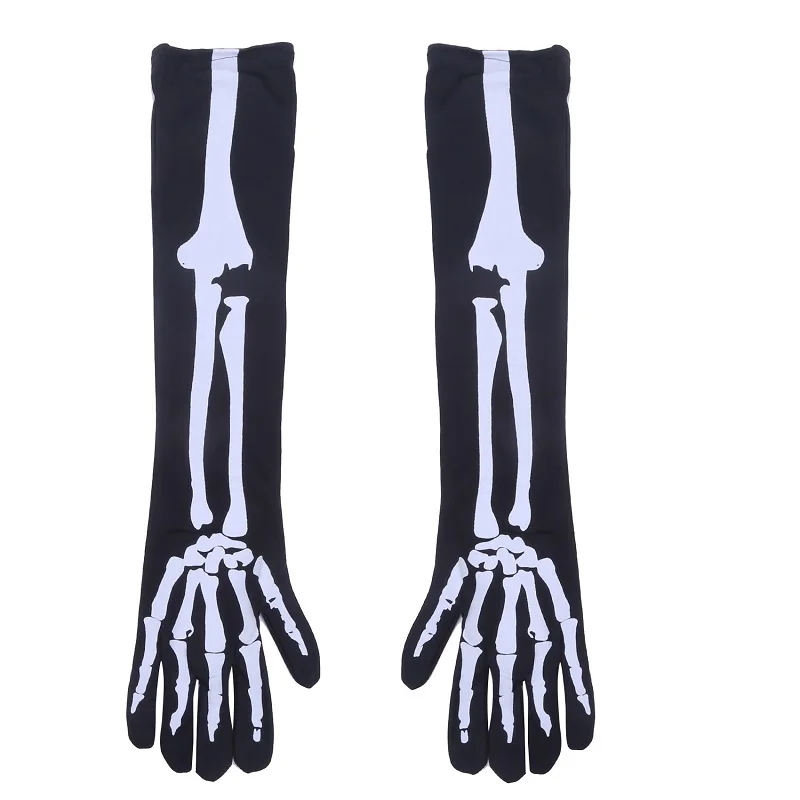 Adult Halloween White Skeleton Gloves Fashion Skull Mitten Ghost Claw ...