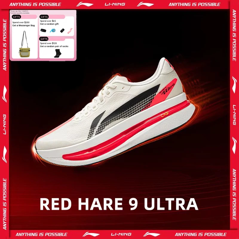 Li-Ning Men's RED HARE 9 ULTRA Racing Running Shoes SUPER BOOM Cushion ...