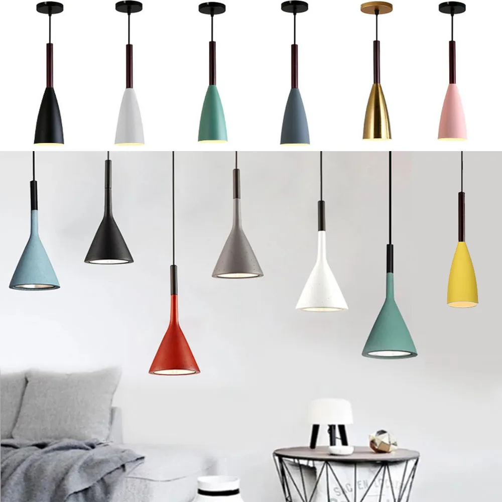 Modern Nordic Pendant Lights Simple Lamps Multicolor Minimalist Hanging ...