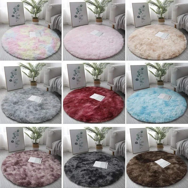 1pcs-Plush-Round-Rug-Mat-Fluffy-White-Carpets-for-Living-Room-Soft-Home ...