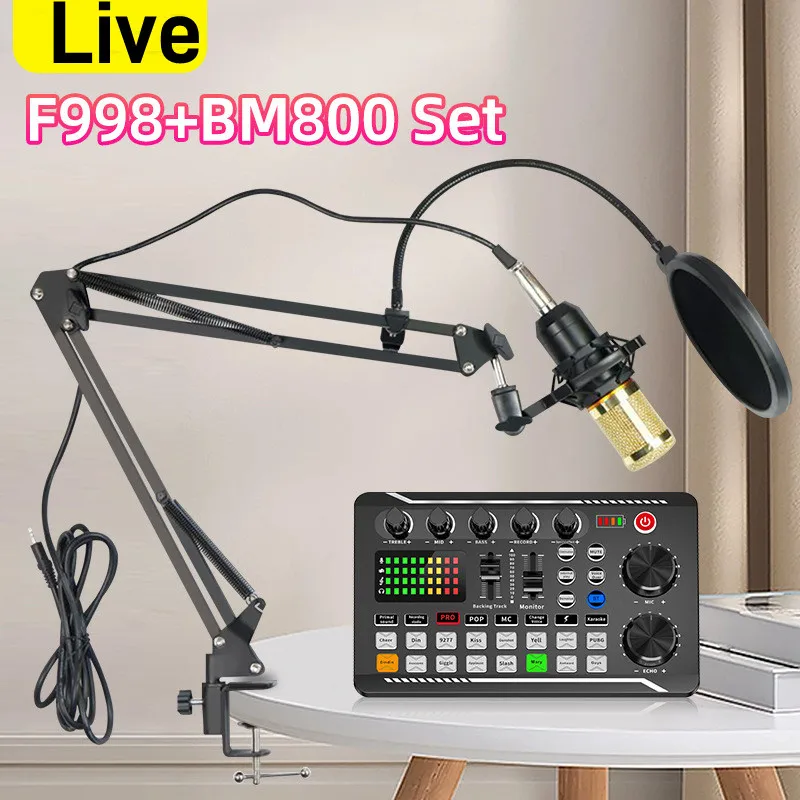 F998-Professional-Wireless-Microphone-Sound-Card-Webcast-PRO-Sound-Card ...