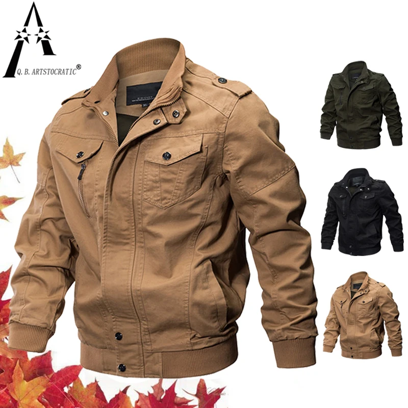 Plus-Size-Military-Bomber-Jacket-Hombres-Primavera-Oto-o-Casual-Multi ...