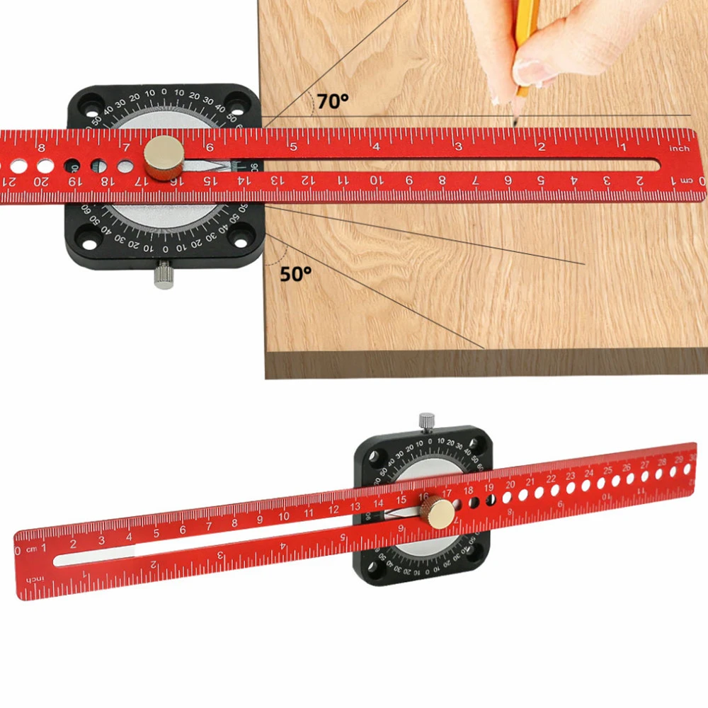 NEW Woodworking Scriber 360° Precision T type Angle Ruler Aluminum ...