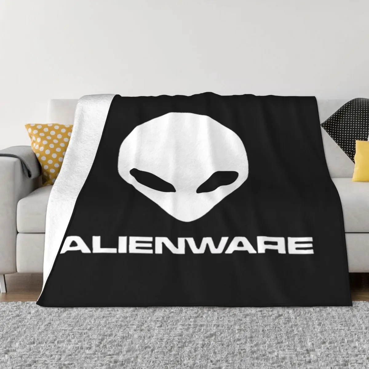 Alienware-manta-blanca-con-logotipo-de-Dell-Gaming-manta-impresa-a-la ...