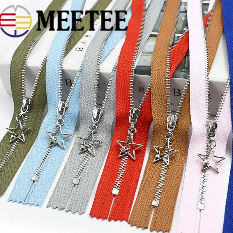 3Pcs-3-15-70cm-Metal-Zippers-for-Bag-Star-Pulls-Coats-Jackets-Zips-DIY ...