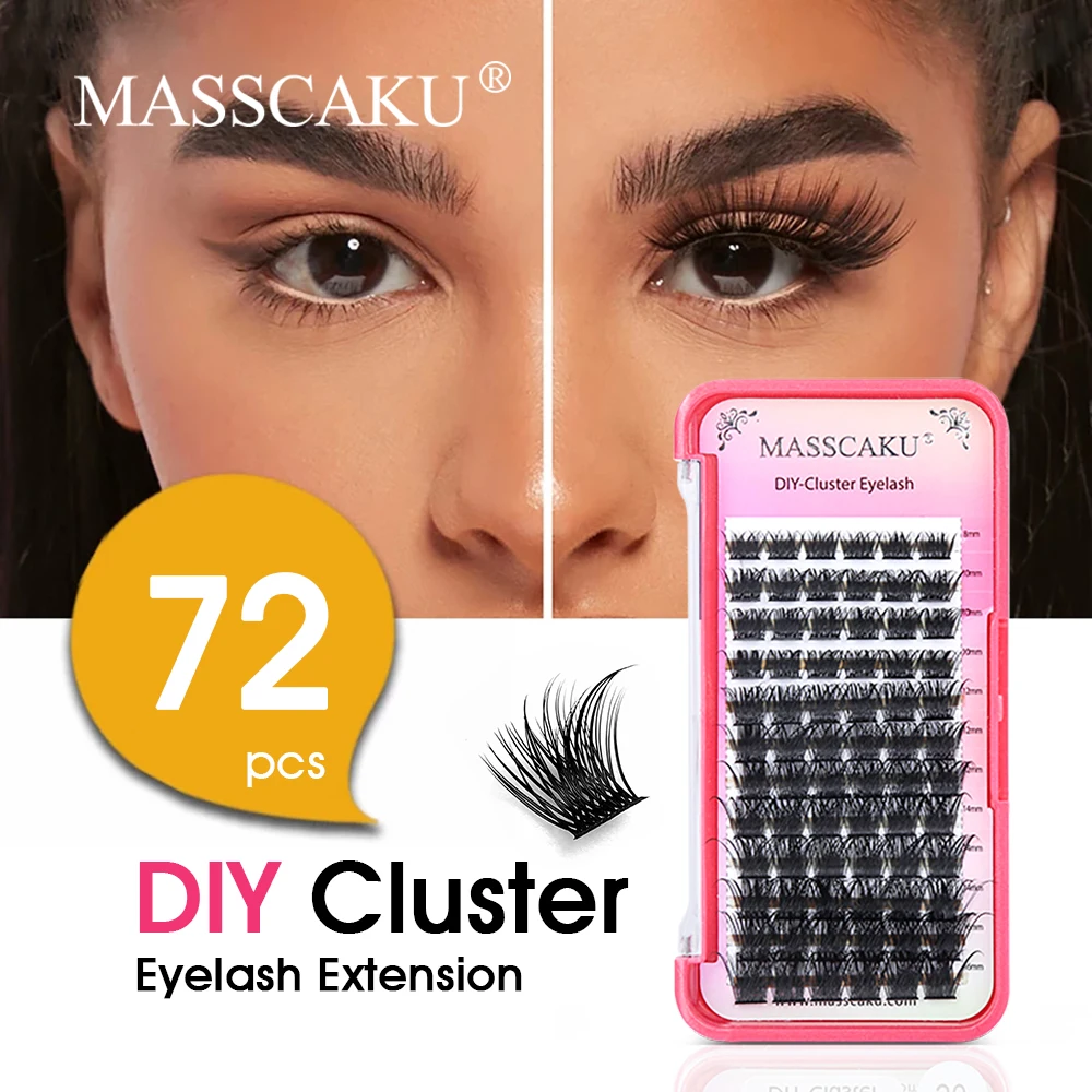 MASSCAKU-Heat-Bonded-Cluster-Lashes-Beauty-Cilia-Soft-Ribbon-Strip-Eyelashes-Extensions-Custom ...