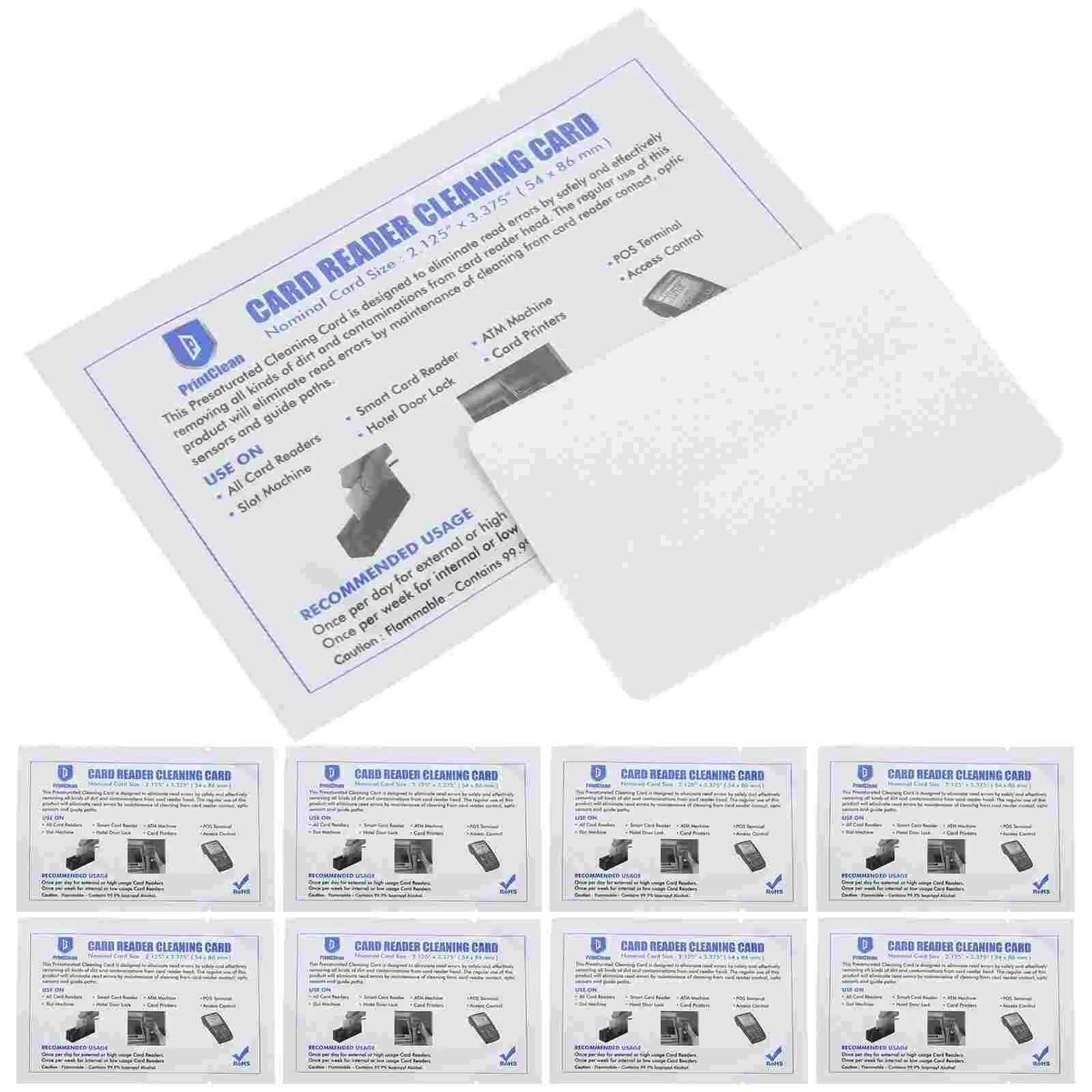 10 Pcs Cleaning Card Reusable Credit Card Machine Cleaner Pos Terminal ...