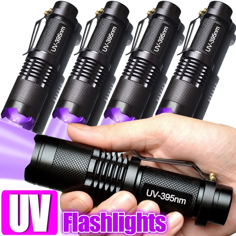 LED-UV-Flashlight-365-395nm-Portable-Mini-Ultraviolet-Torch-Waterproof ...
