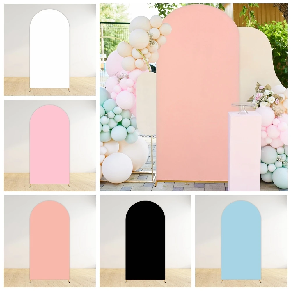 Pink-Arch-Backdrop-Cover-White-Solid-Color-Birthday-Party-Baby-Shower ...