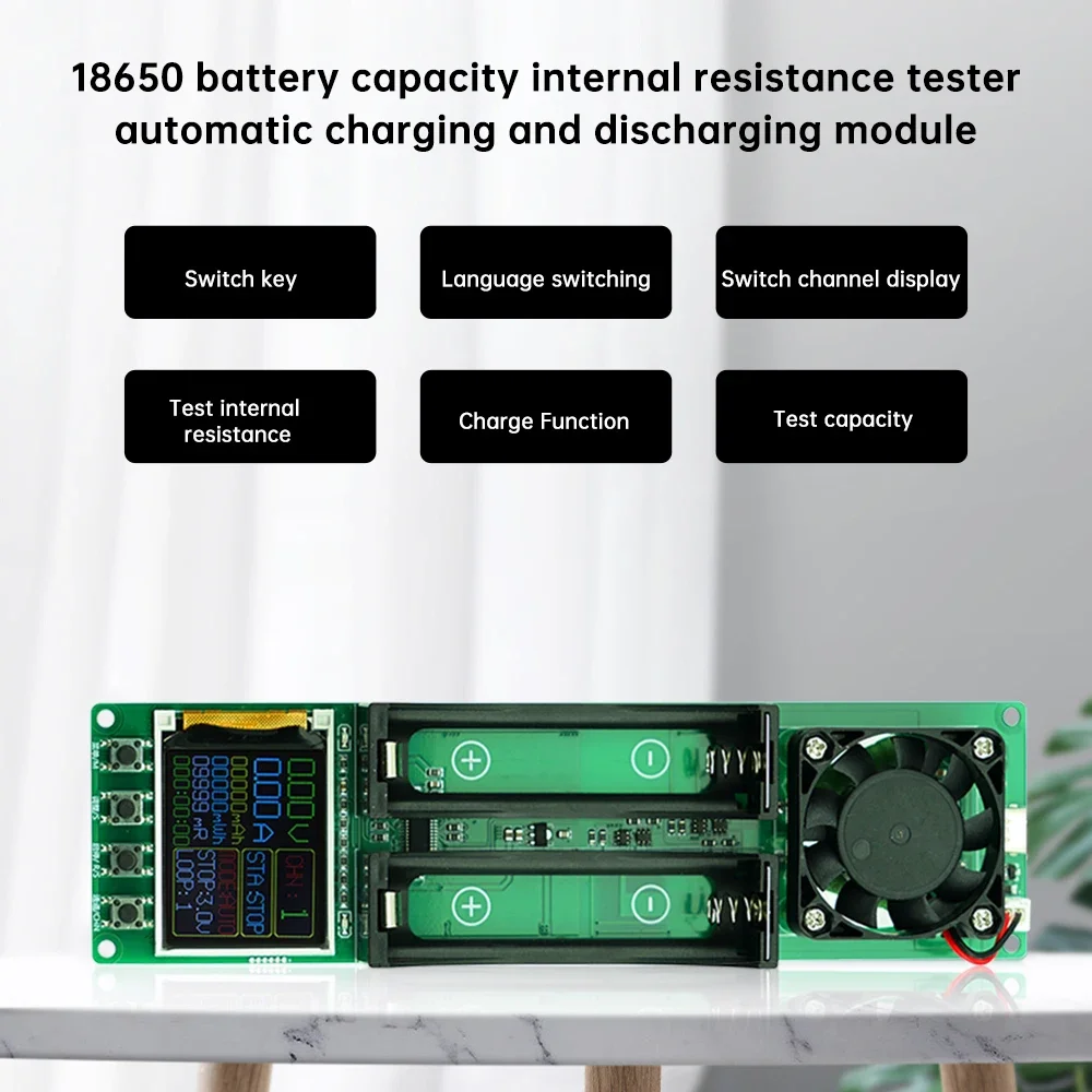 DC 5V 1A 18650 Battery Test Digital Display Battery Capacity Internal ...