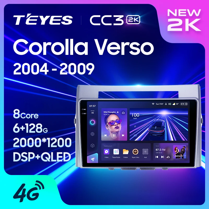 TEYES-CC3-2K-For-Toyota-Corolla-Verso-AR10-2004-2009-Car-Radio-Multimedia-Video-Player ...