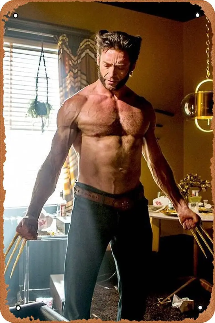 NIUMOWANG Letrero de metal - Póster de chapa de Hugh Jackman 12 x 8 ...