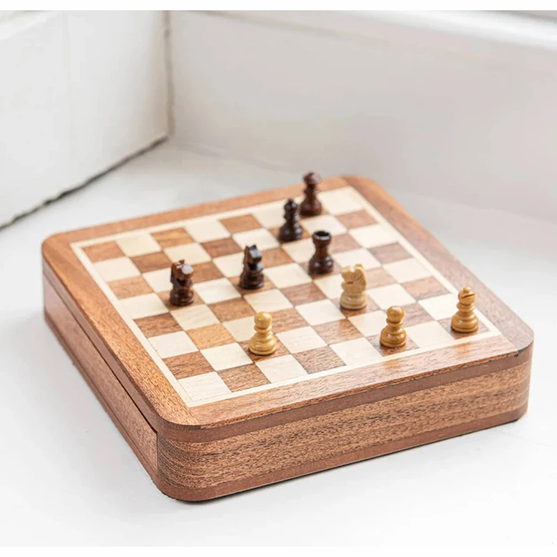 Super-Mini-Chess-set-solid-wood-portable-chess-staunton-pawn-trumpet ...