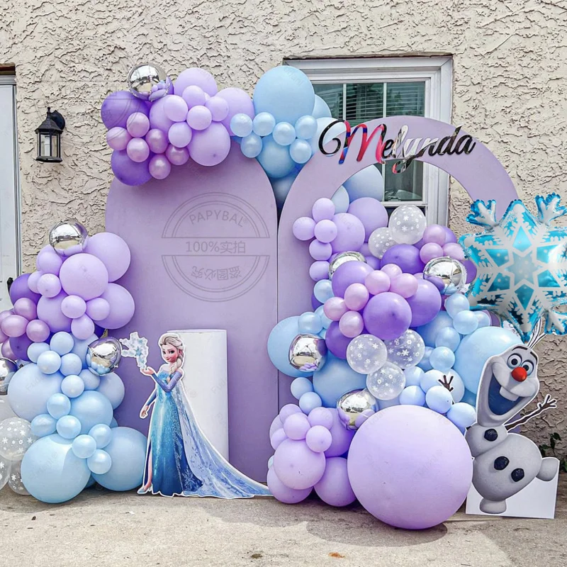 106Pcs-Disney-Frozen-Theme-Balloons-Garland-Arch-Kit-Snowflakes-Olaf ...