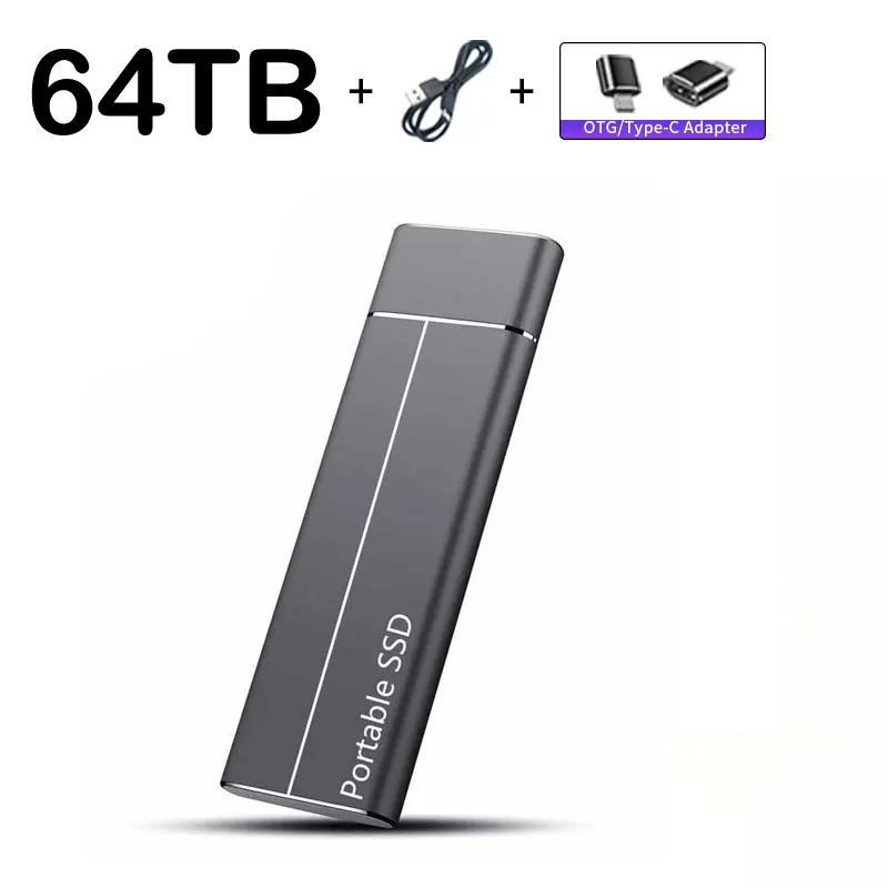 500GB SSD Portátil de Transferência de Alta Velocidade 1TB 2TB 4TB 8TB 16TB Disco Rígido Externo ...