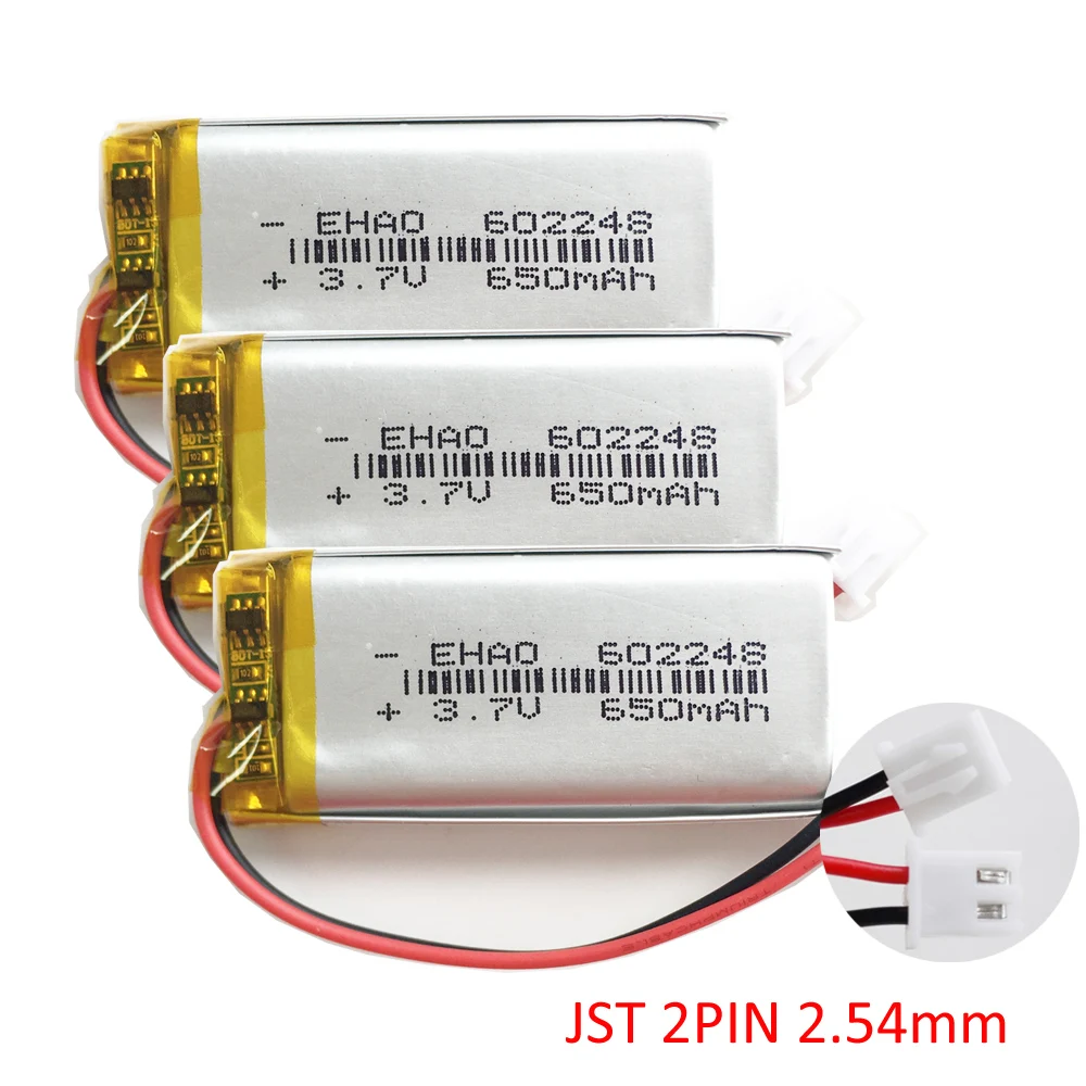 3pcs-Lot-3-7V-650mAh-Lipo-Polymer-Lithium-Rechargeable-Battery-602248 ...