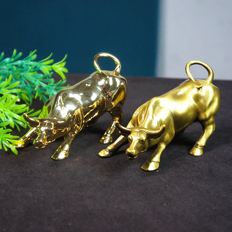 Creative Home Animal Ornaments Bull Rush Metal Wall Street Bullfighting ...